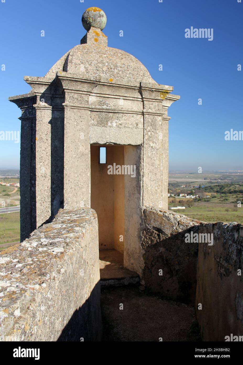 Sentry post on the wall of Santa Luzia Fort, walls and ramparts, near ...