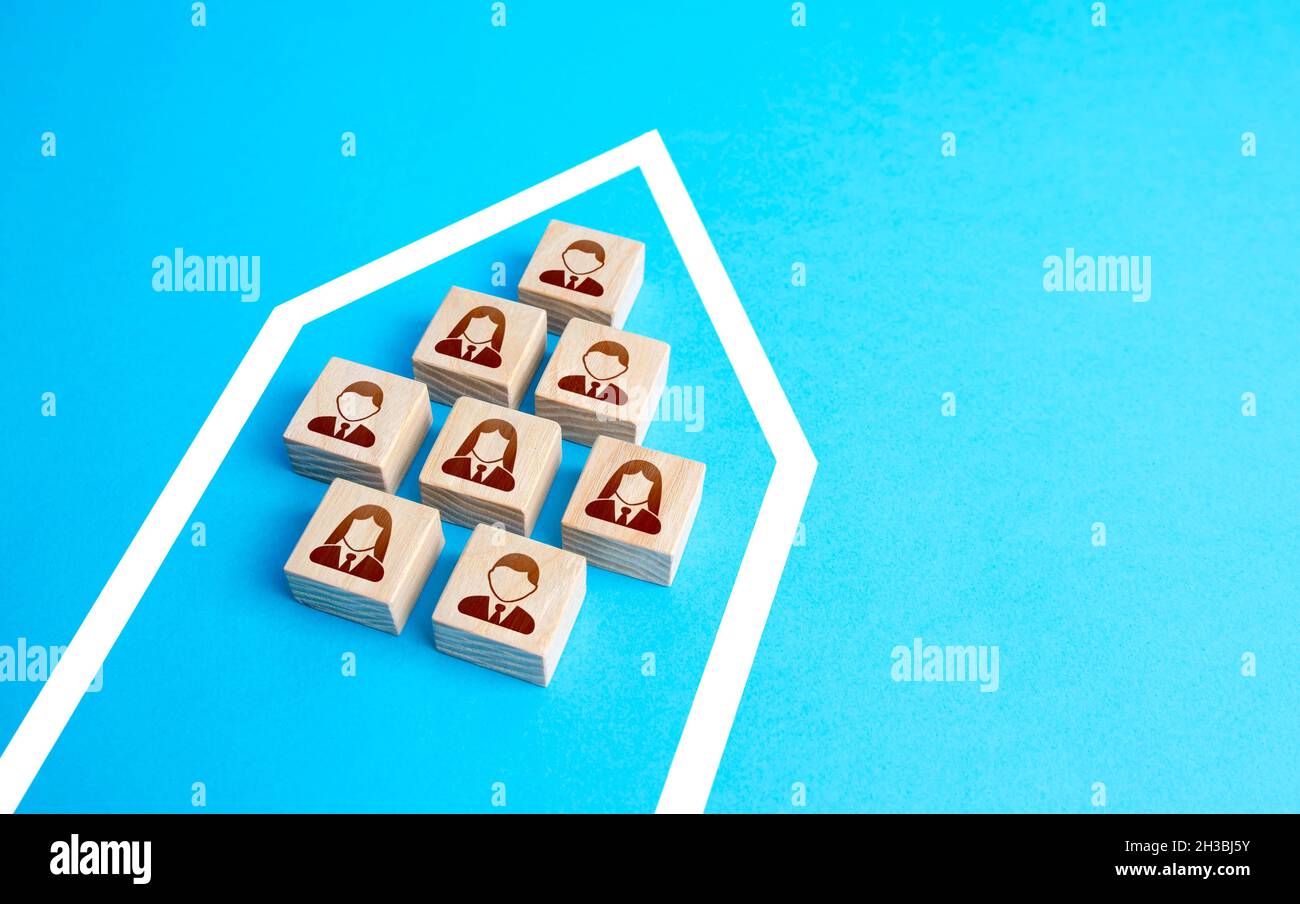 People are moving forward in a single formation. Organizing into an ...