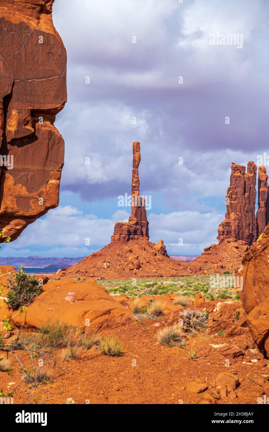 Beautiful view of amazing sandstone Totem Pole Stock Photo - Alamy