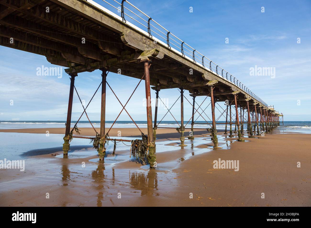 The Victorian Pier at low-tide, Saltburn-by-the-Sea, North Yorkshire ...