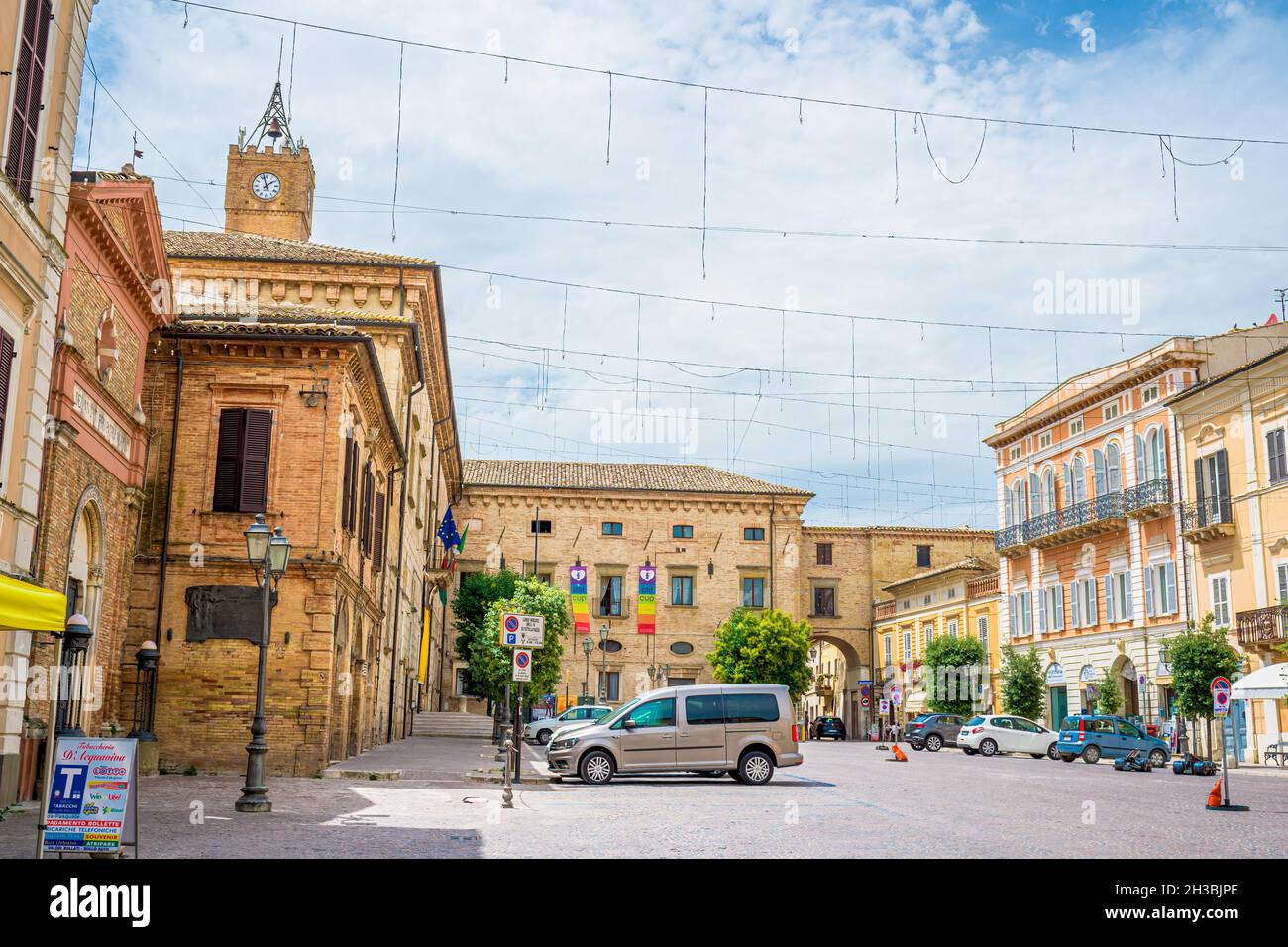 Square in old town of Atri, medieval pearl near Teramo Abruzzo Italy ...