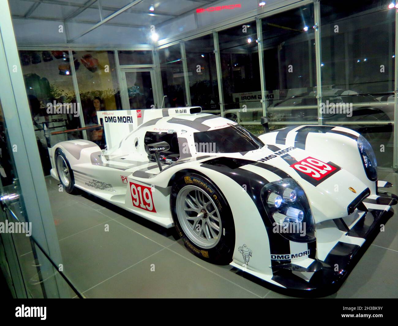 BOGOTA, COLOMBIA - May 31, 2018: A white racing car at an exhibition in ...