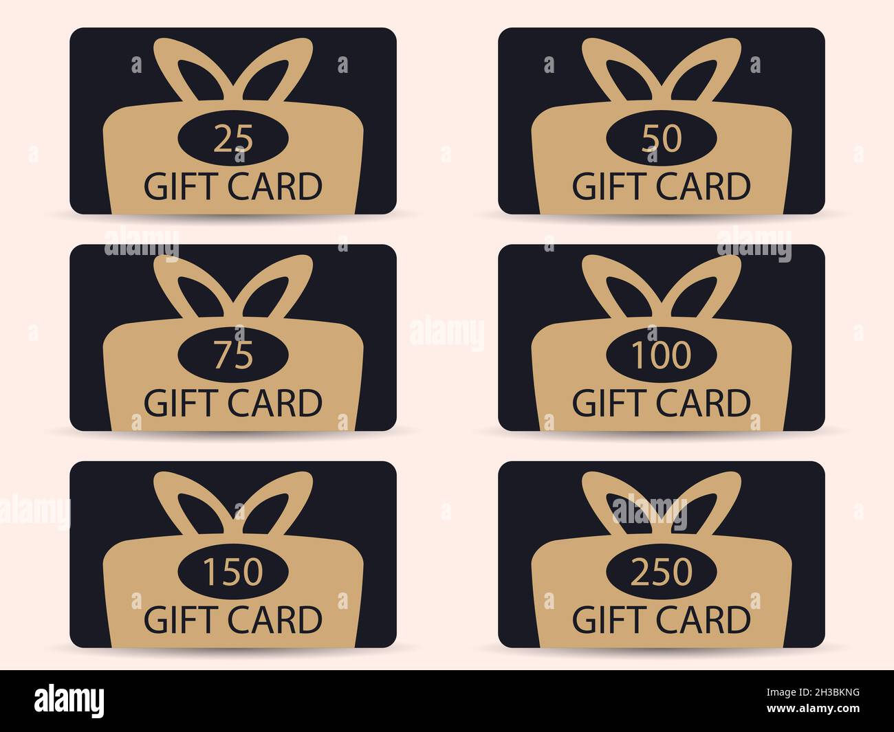 Set of black gift cards with gold gift box. Design template for gift ...