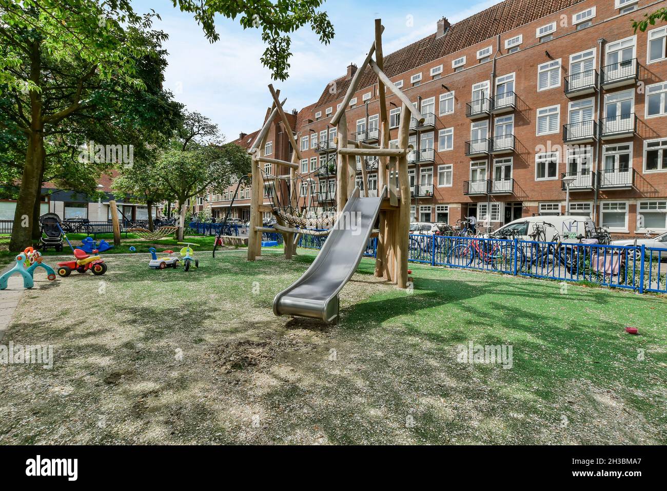 Beautiful view of a residential building playground Stock Photo - Alamy