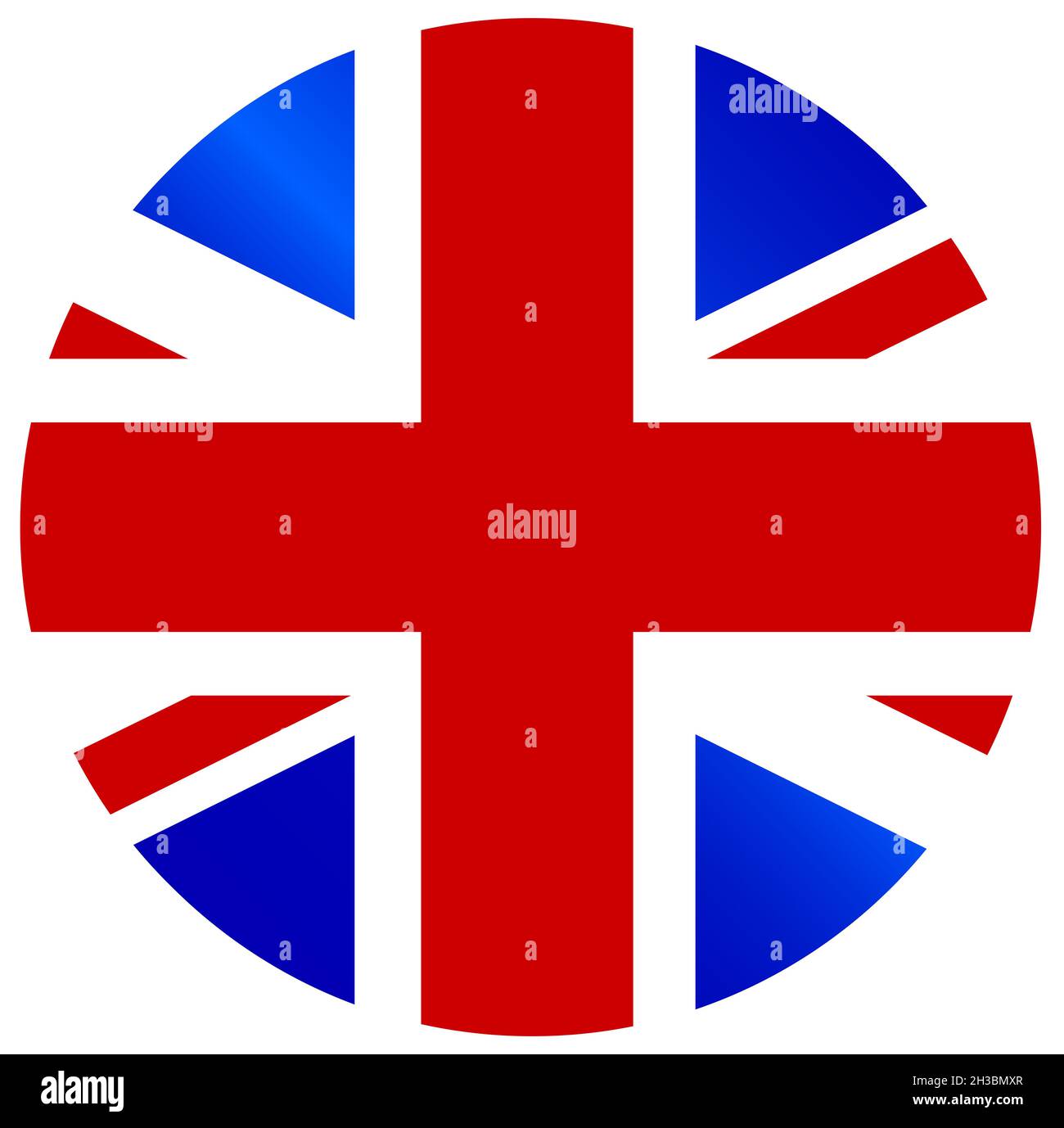 The Great Britain Union Jack flag set over a white background Stock ...