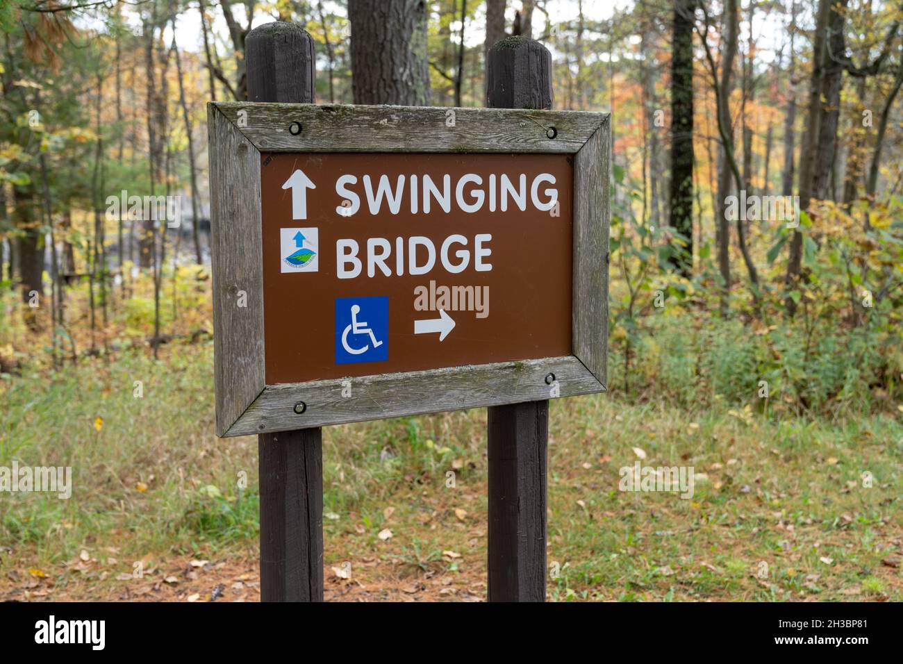Minnesota, USA - October 6, 2021: Directional sign for the Swinging ...