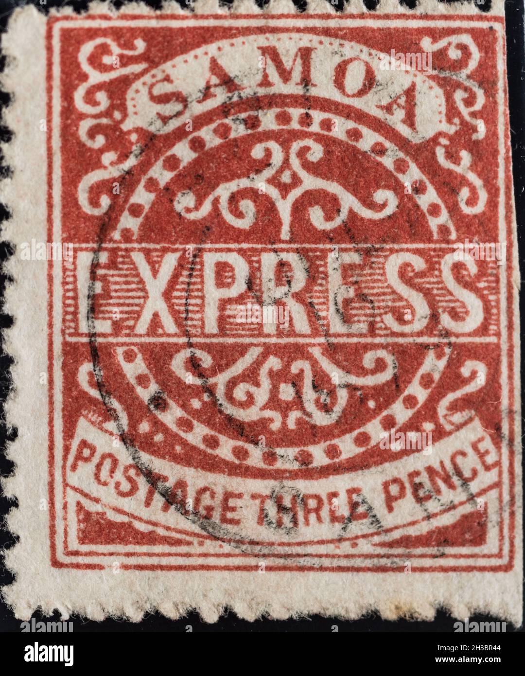 Plated, therefore genuine examples of a three pence Samoan Express ...