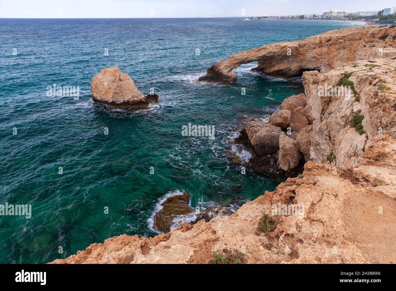 Natural landmark of Ayia Napa, Cyprus island. Stone arch known as the ...