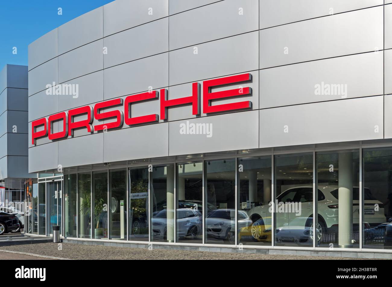 Dnipro, Ukraine - September 11, 2021: Porsche car dealership. German ...