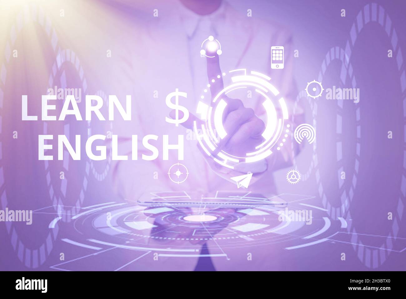 Inspiration showing sign Learn English. Internet Concept gain acquire ...