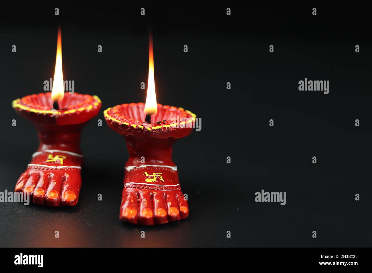 Clay Lamp Known As Diya, Deep, Diyo, Deepa Or Deepam WIth Goddess Feet ...