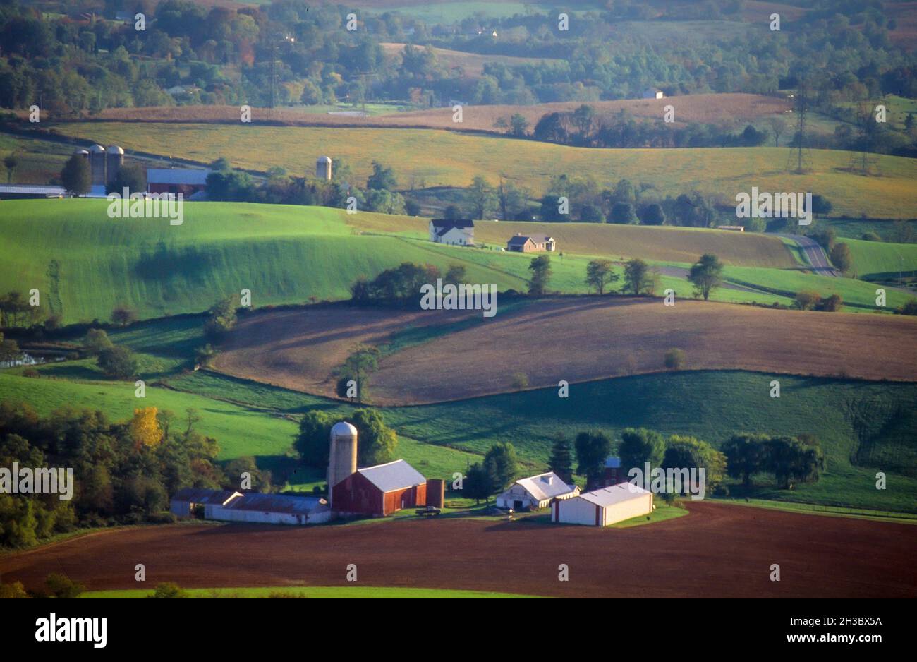 Farms and landscape in Frederick County Maryland Stock Photo - Alamy