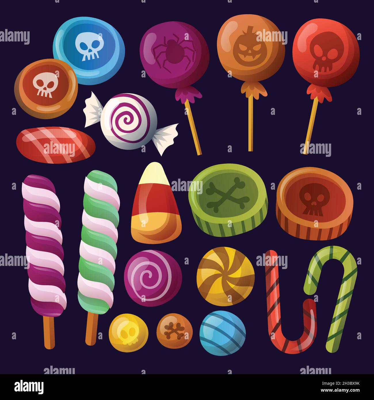 halloween candy collection design vector illustration Stock Vector ...