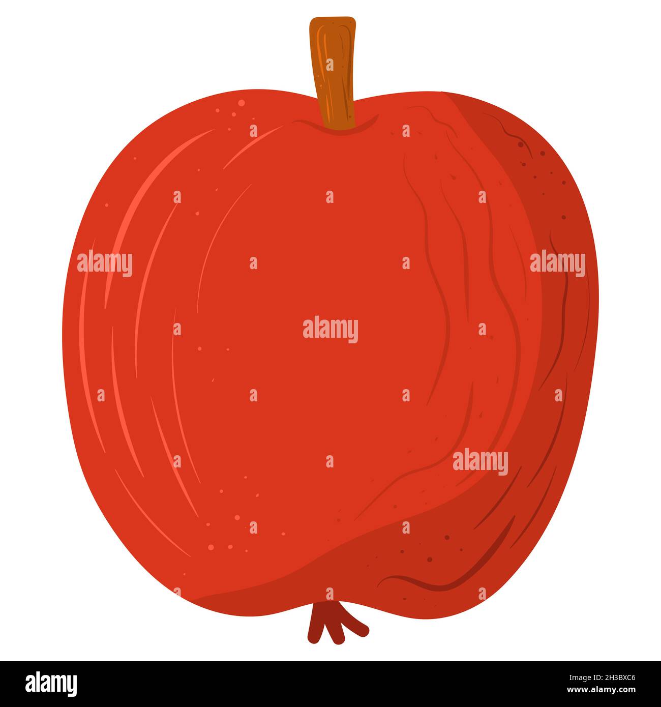 Cartoon illustration with colorful apple. Farm market product. Vector ...