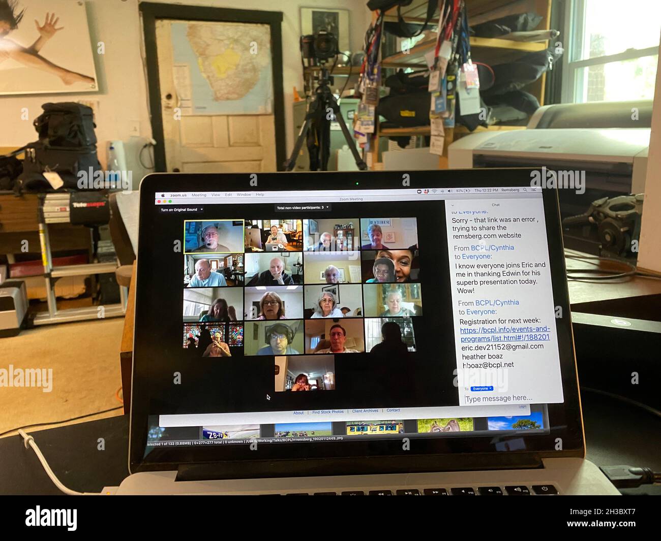 Zoom meeting set up Stock Photo - Alamy