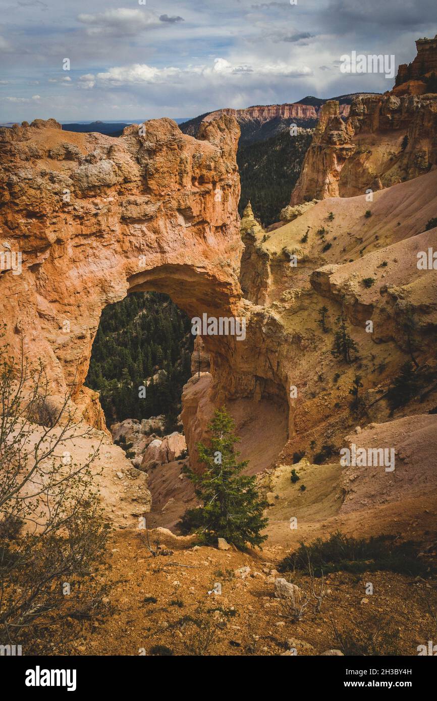 BRYCE CANYON, UNITED STATES - May 28, 2016: A beautiful view of arch ...