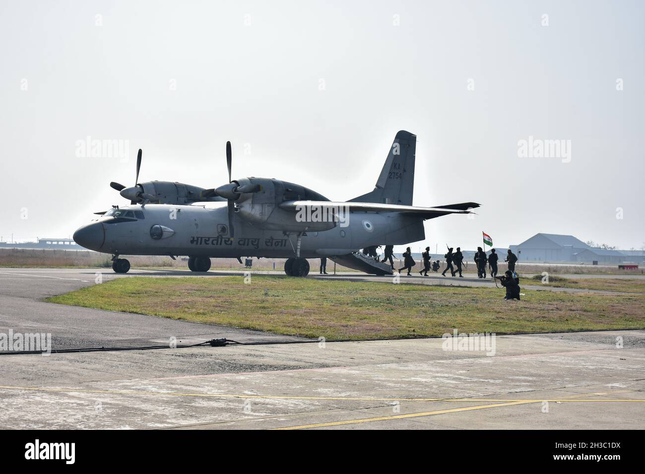 Indian army soldiers perform during a re-enactment of the Indian army's ...