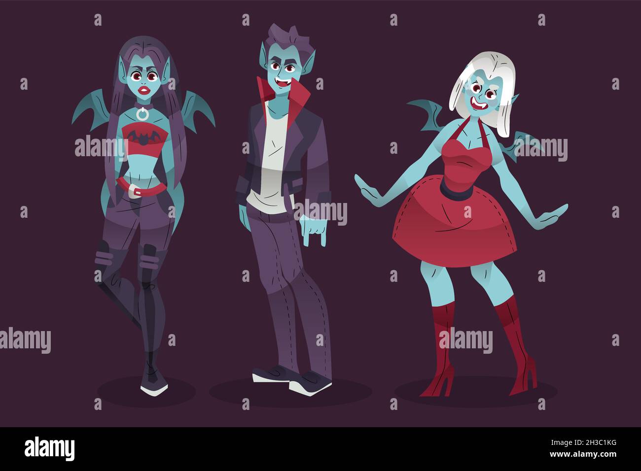 halloween vampire collection design vector illustration Stock Vector ...