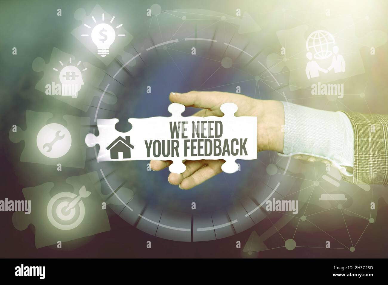 Sign displaying We Need Your Feedback. Internet Concept criticism given ...