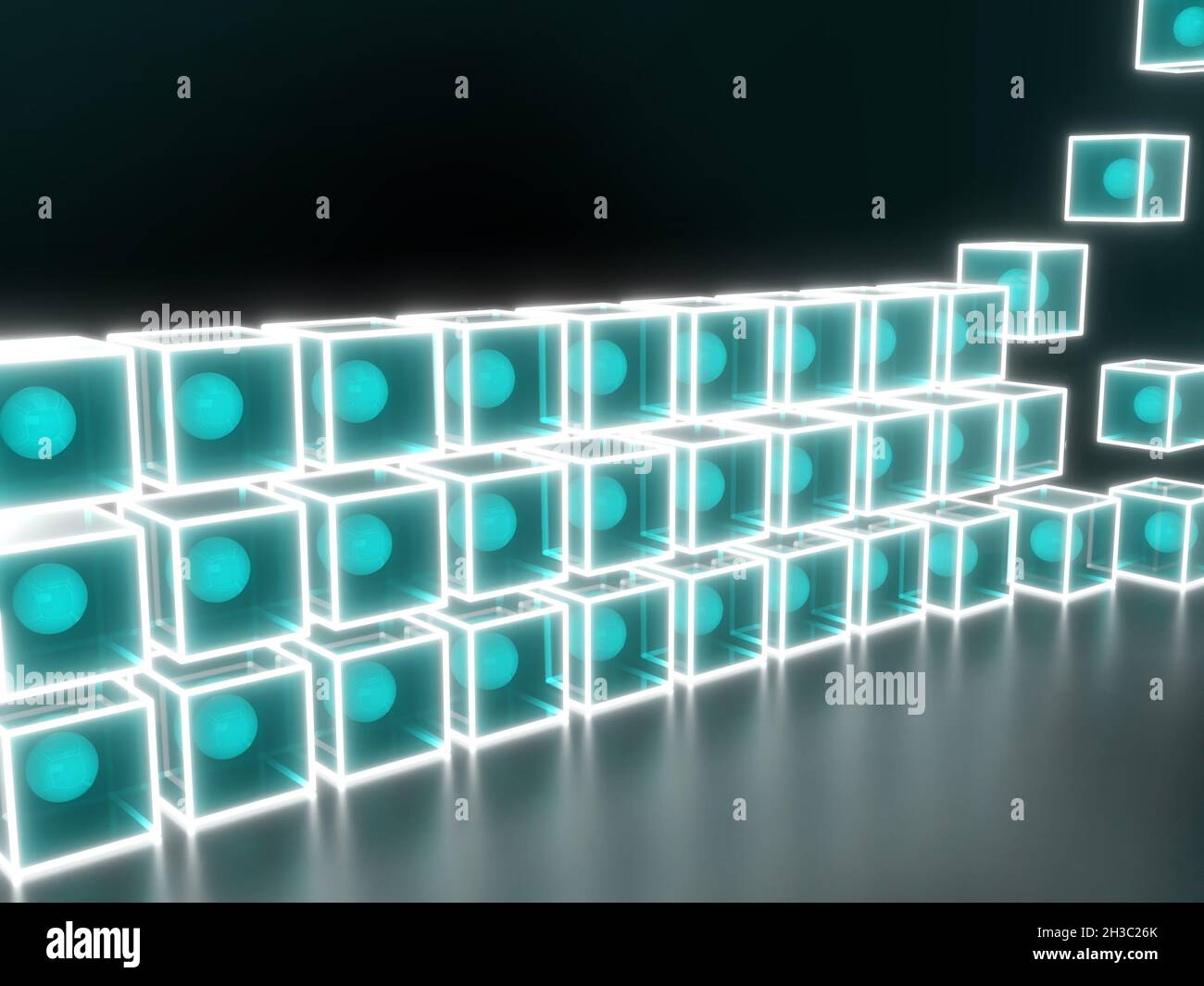 Blockchain blocks being put in place Stock Photo - Alamy