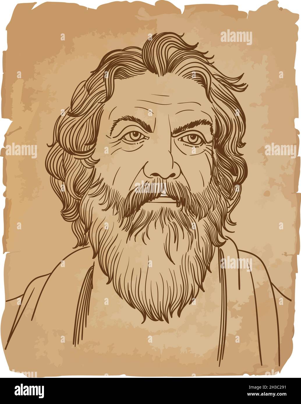 Antisthenes portrait, ancient greek philosopher Stock Vector Image ...