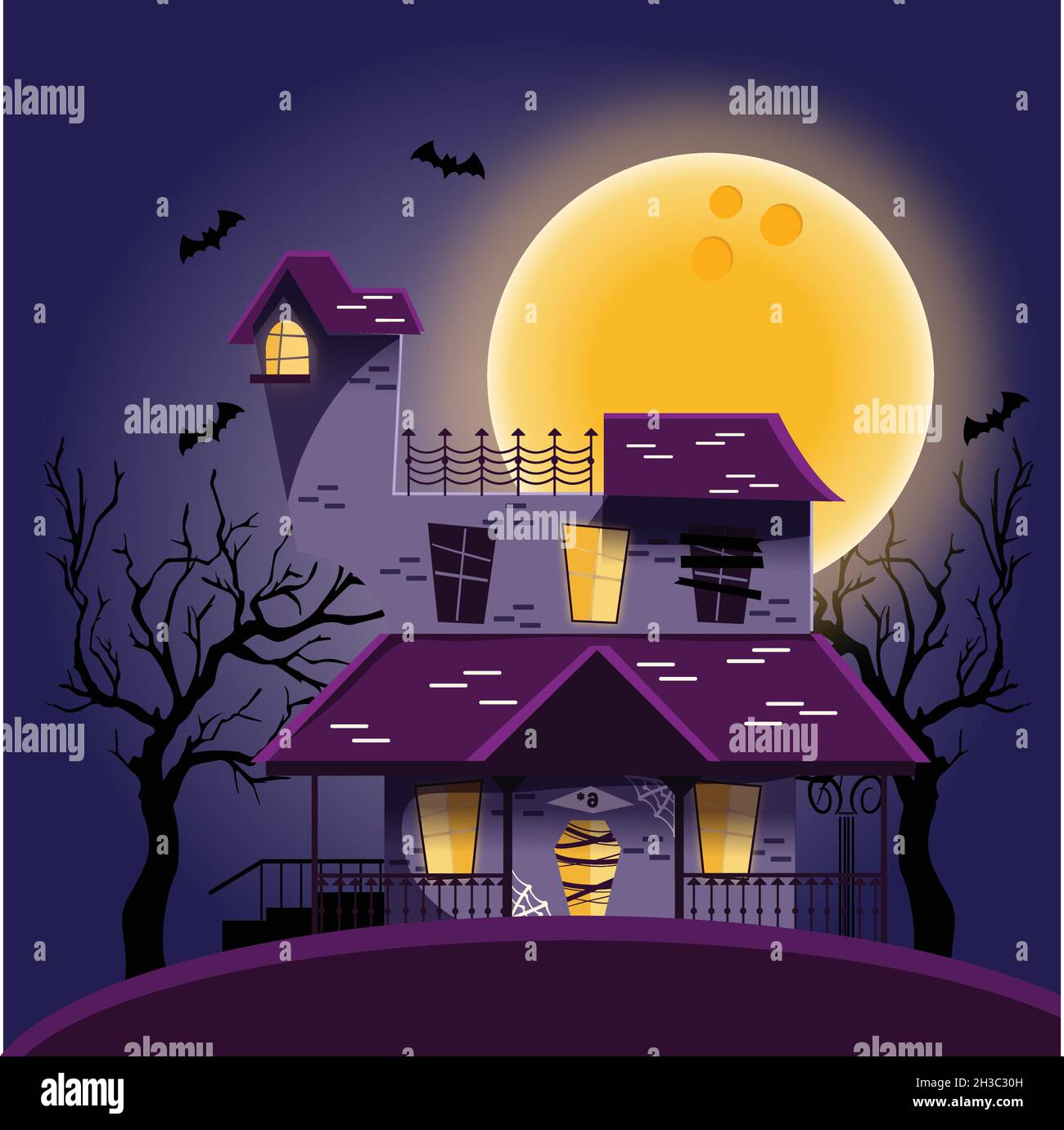 halloween house concept design vector illustration Stock Vector Image ...
