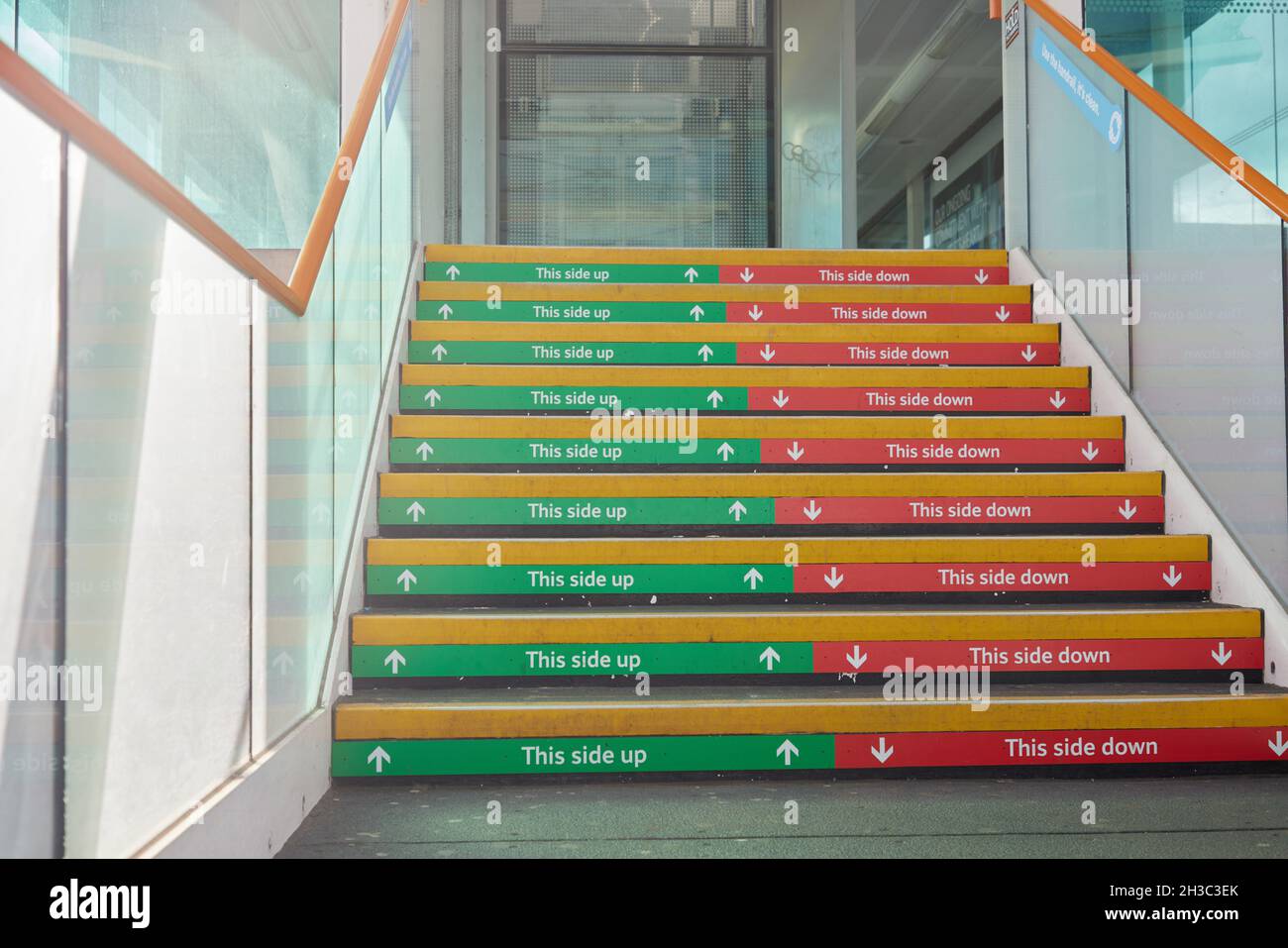 Colour coded directions on stairs hi-res stock photography and images ...