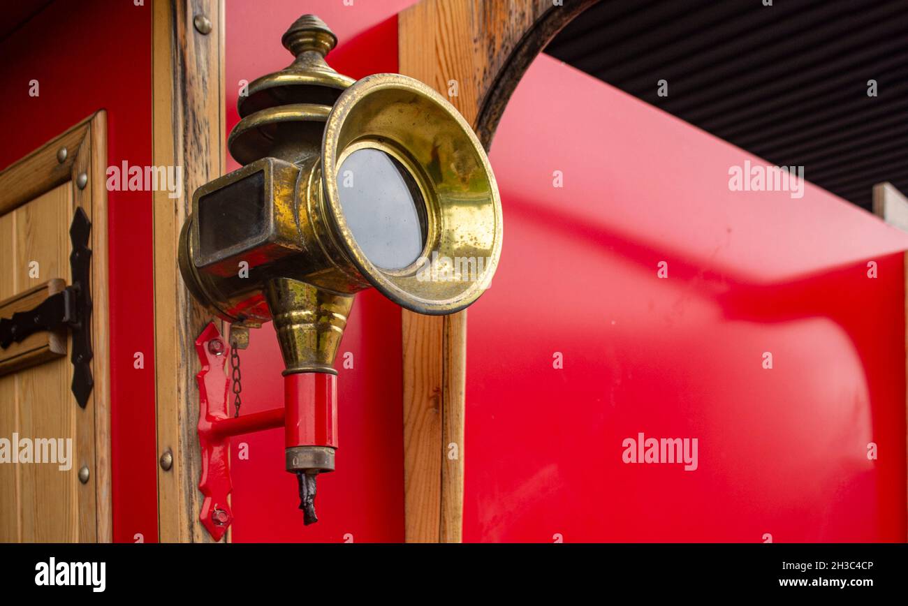 Classic red metal wagon hi-res stock photography and images - Alamy