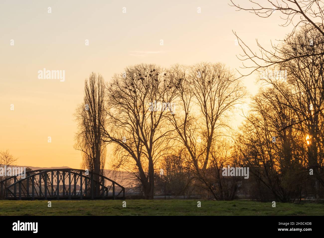 Old rusty truss bridge over the Orljava river Stock Photo - Alamy