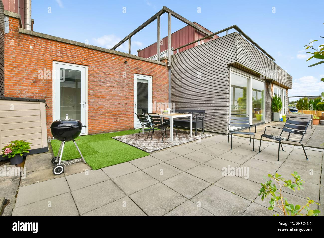 View of the beautiful veranda of the house Stock Photo - Alamy