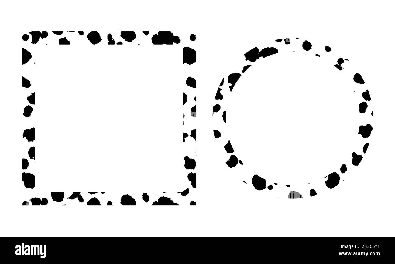 Black And White Frame With Modern Ornament Of Stylized Leopard Skin