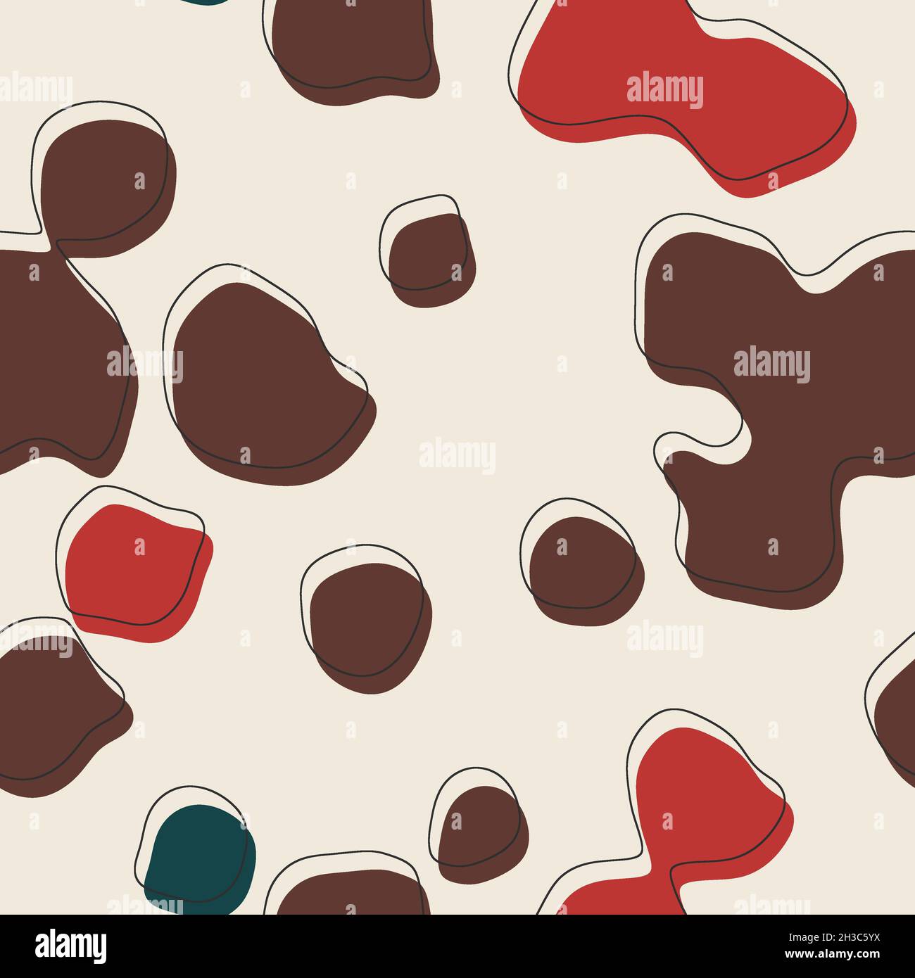 Seamless abstract organic blog shapes in various colors with offset ...