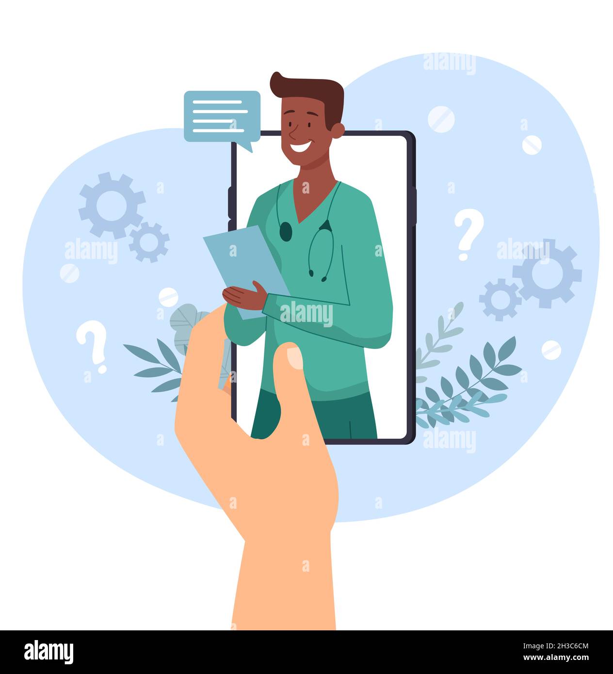 Doctor, patient, hospital, conversation Stock Vector Images - Alamy