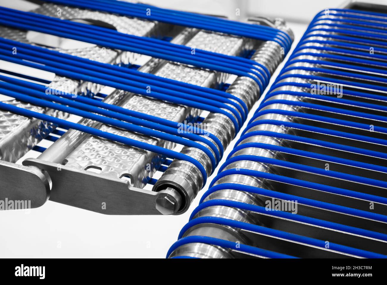 Conveyor belt of production line, part of industrial equipment Stock ...