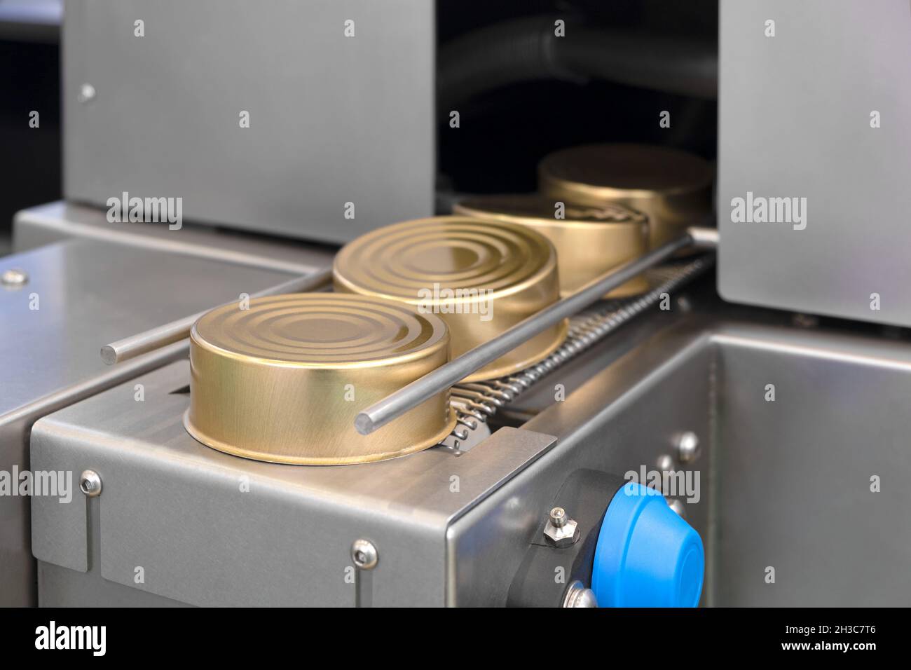 Canned food production. Modern automatic food preservation production ...