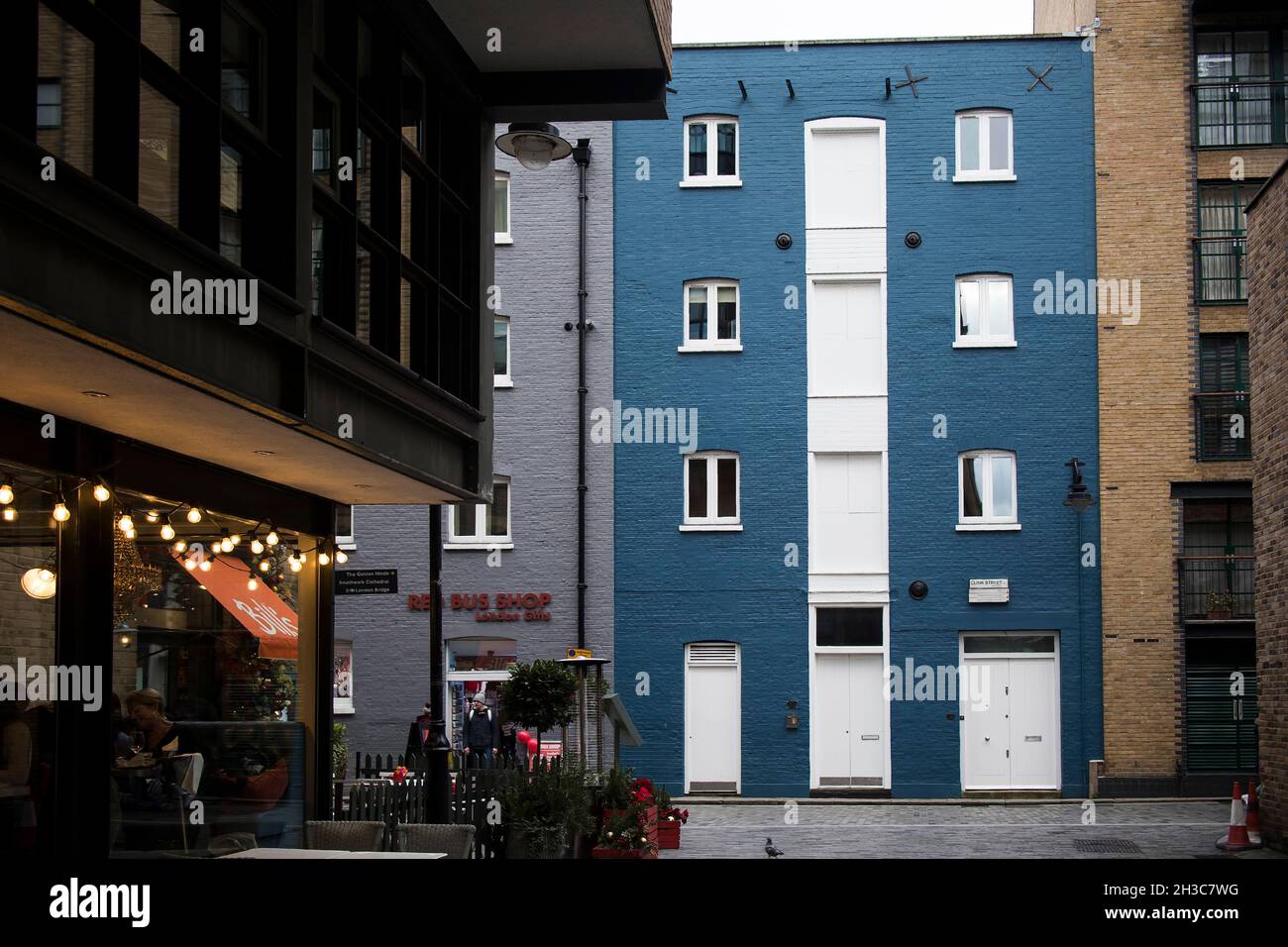 London, UK - 20 November 2020, Red bus shop in 3-min walk from Borough ...