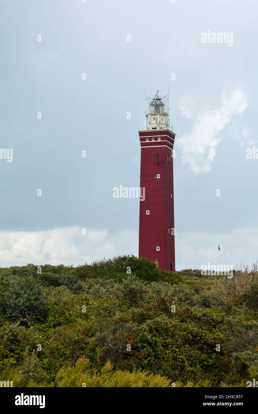 The 56 meter high angular "West Head Lighthouse" in Ouddorp in the ...