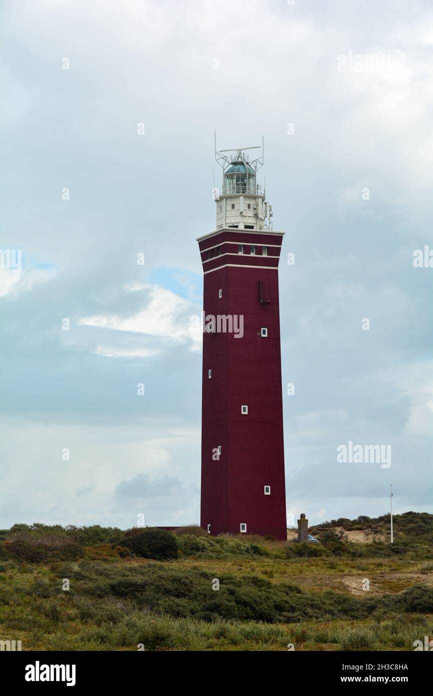 The 56 meter high angular "West Head Lighthouse" in Ouddorp in the ...