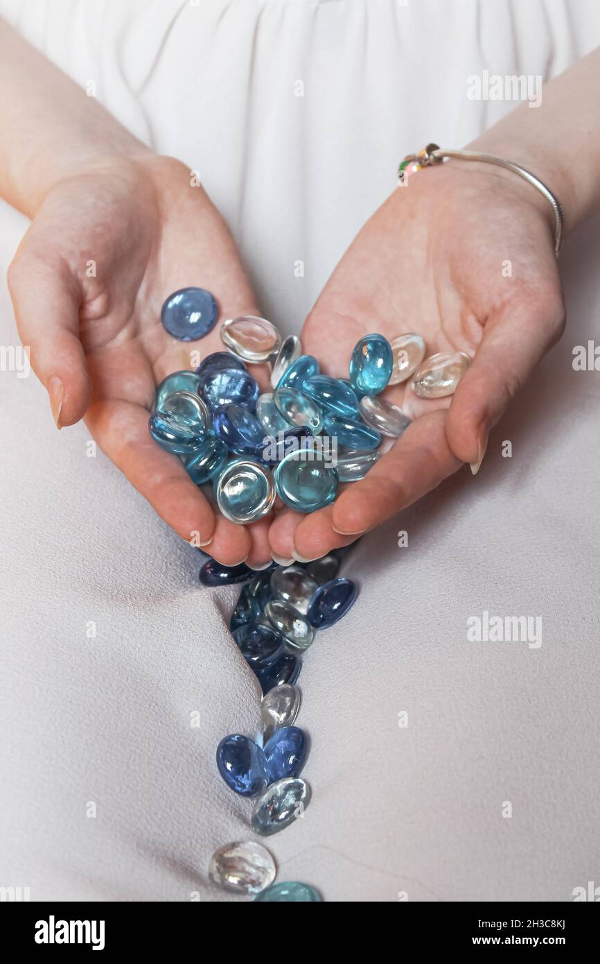 Variety of blue beads hi-res stock photography and images - Alamy
