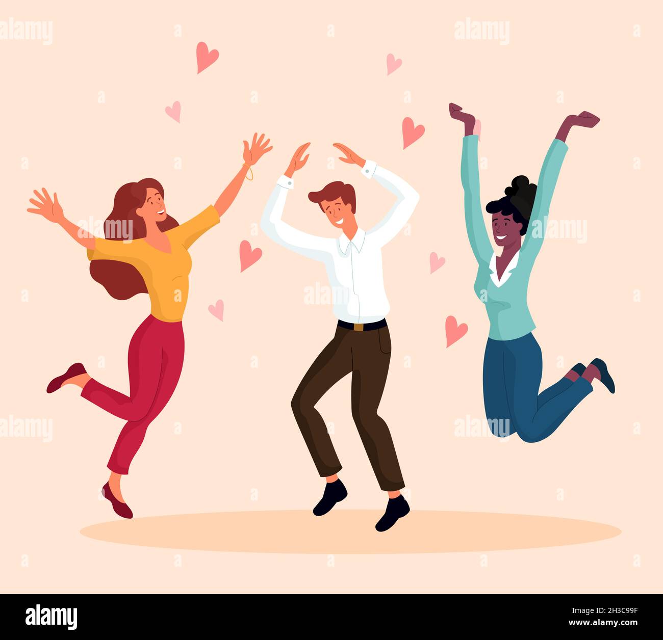 Happy characters jump concept Stock Vector Image & Art - Alamy