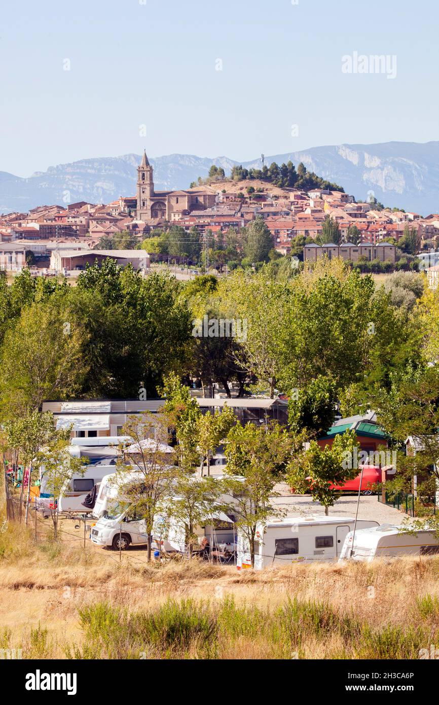 The Northern Spanish town of Navarrete in the La Rioja region of Spain ...