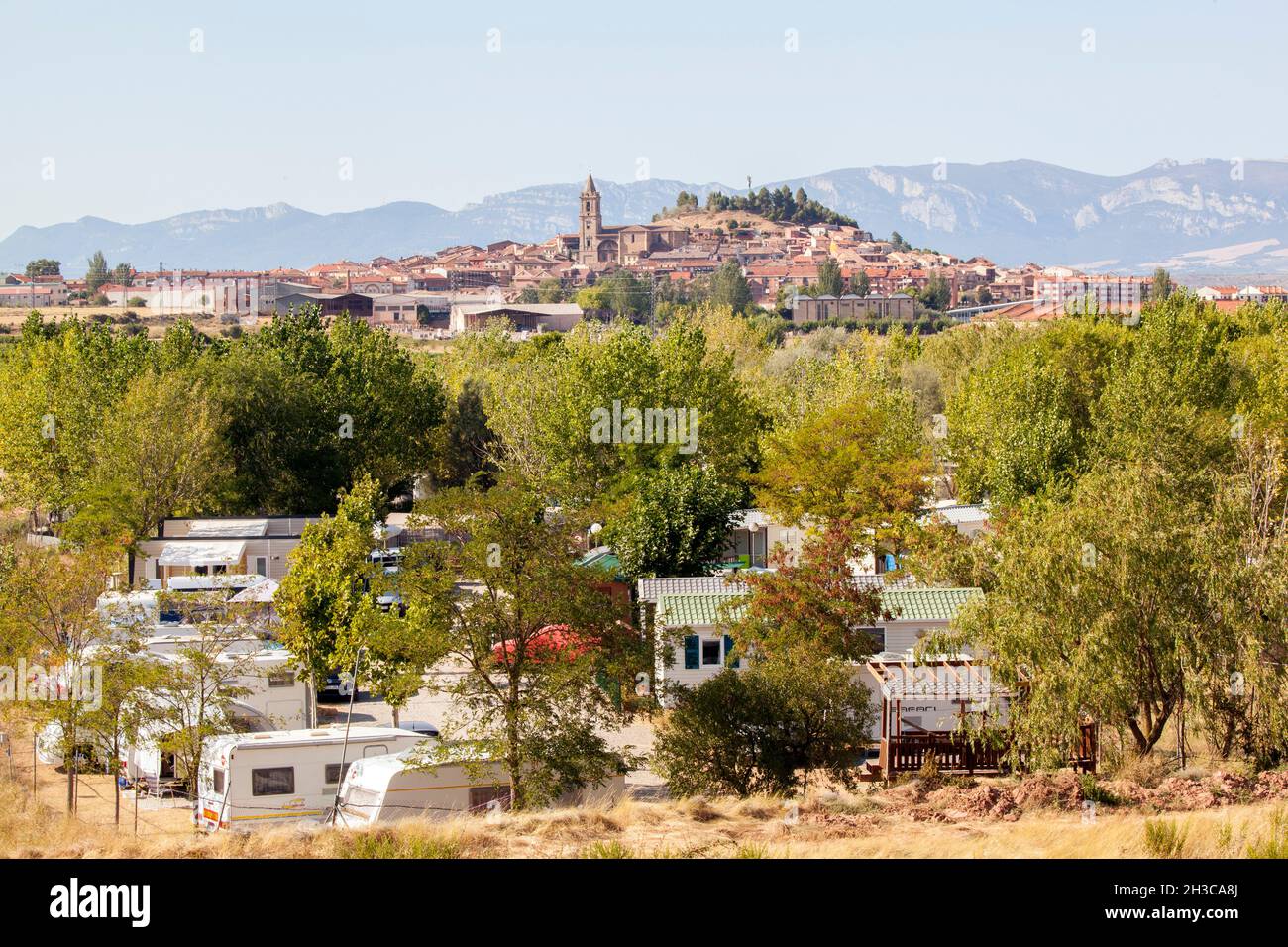 The Northern Spanish town of Navarrete in the La Rioja region of Spain ...