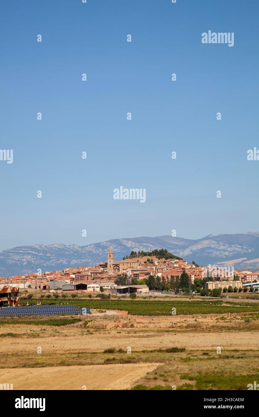 The Northern Spanish town of Navarrete in the La Rioja region of Spain ...