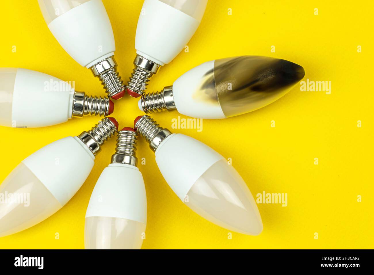 Home safety and electrical short circuit, failure concept. Broken and ...