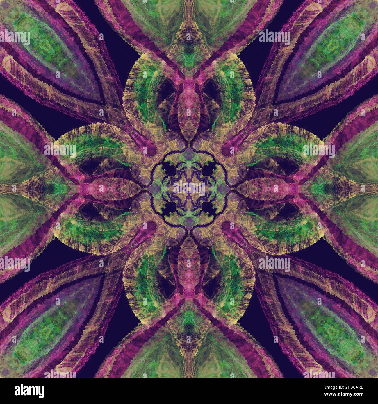 Seamless abstract psychedelic kaleidoscope fractal background pattern in vivid colors Stock ...