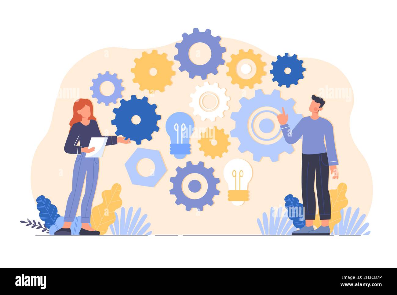 Work operations and teamwork productivity concept Stock Vector Image ...
