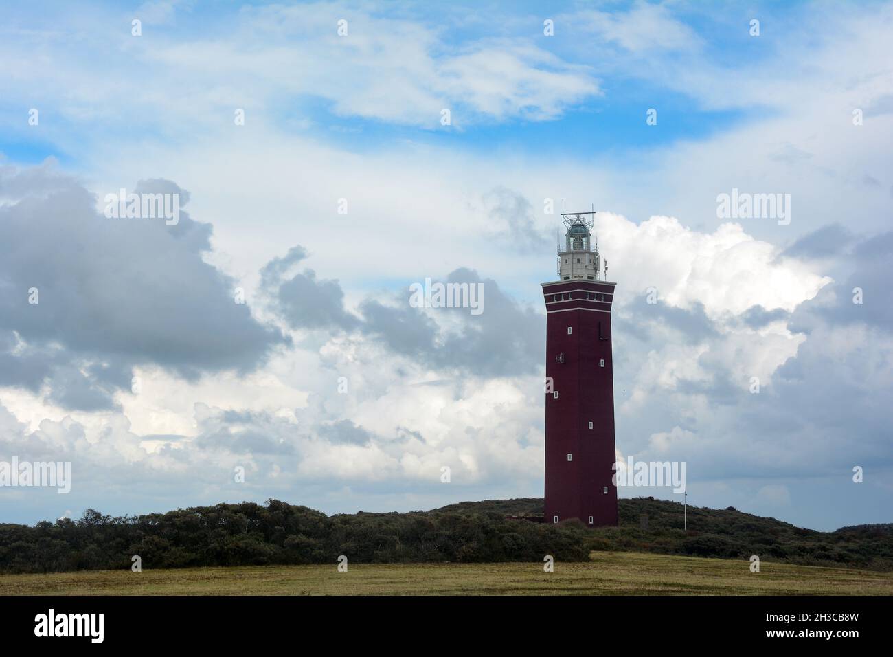 The 56 meter high angular "West Head Lighthouse" in Ouddorp in the ...