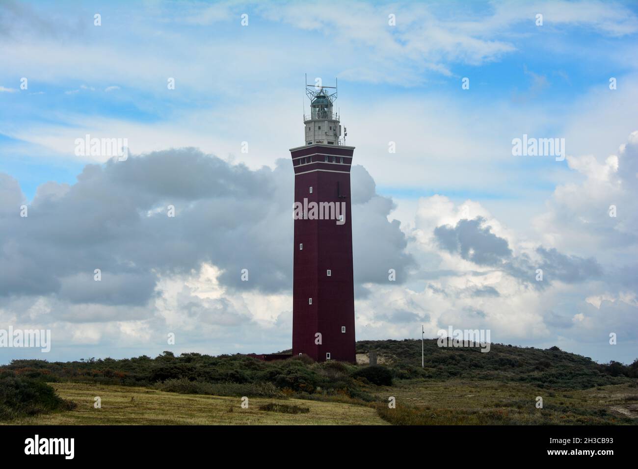 The 56 meter high angular "West Head Lighthouse" in Ouddorp in the ...