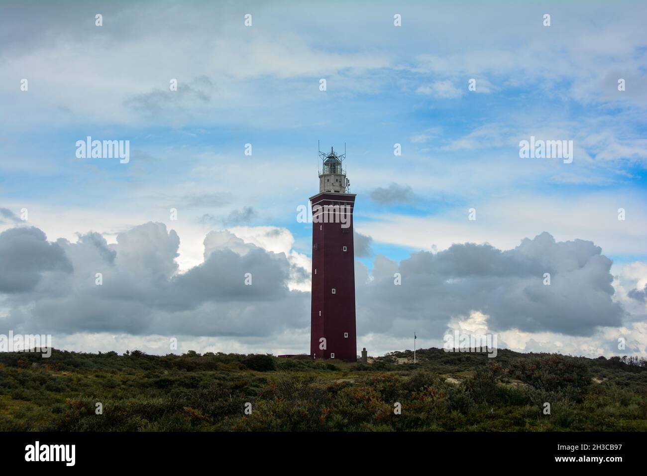 The 56 meter high angular "West Head Lighthouse" in Ouddorp in the ...