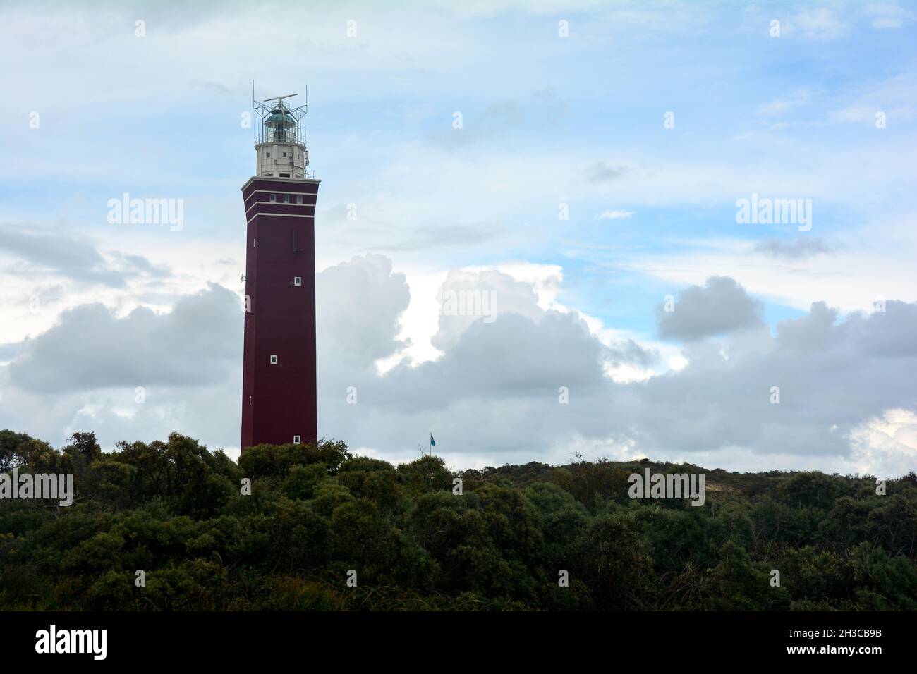 The 56 meter high angular "West Head Lighthouse" in Ouddorp in the ...